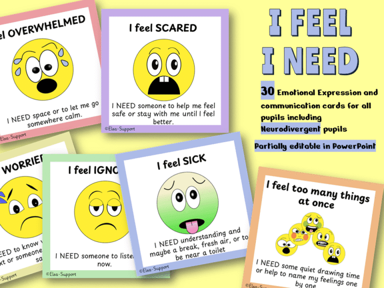 I Feel I Need Emotional Expression Cards - Item 709 - Elsa Support